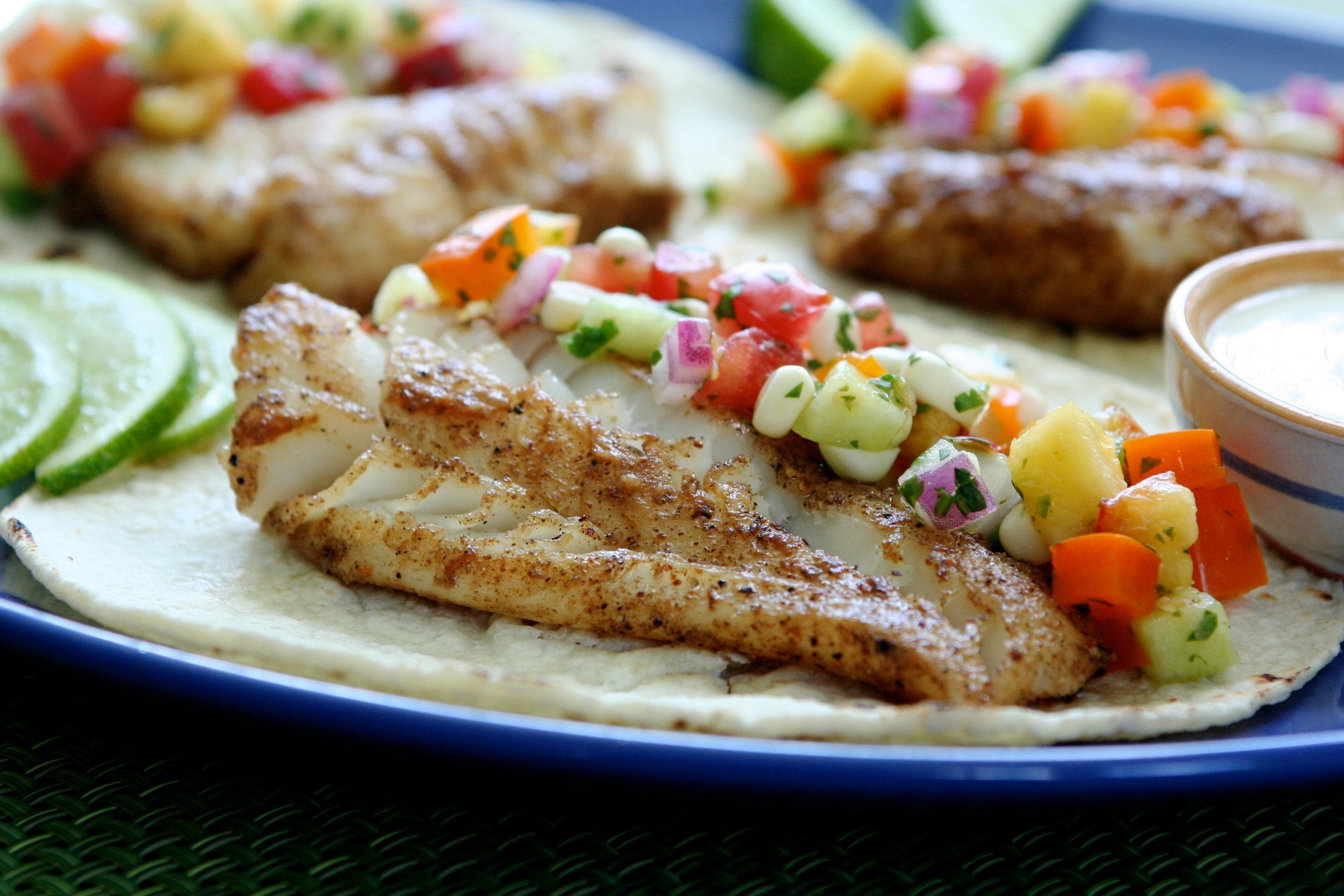 Soft Fish Tacos with Farmer’s Market Salsa – Anolon