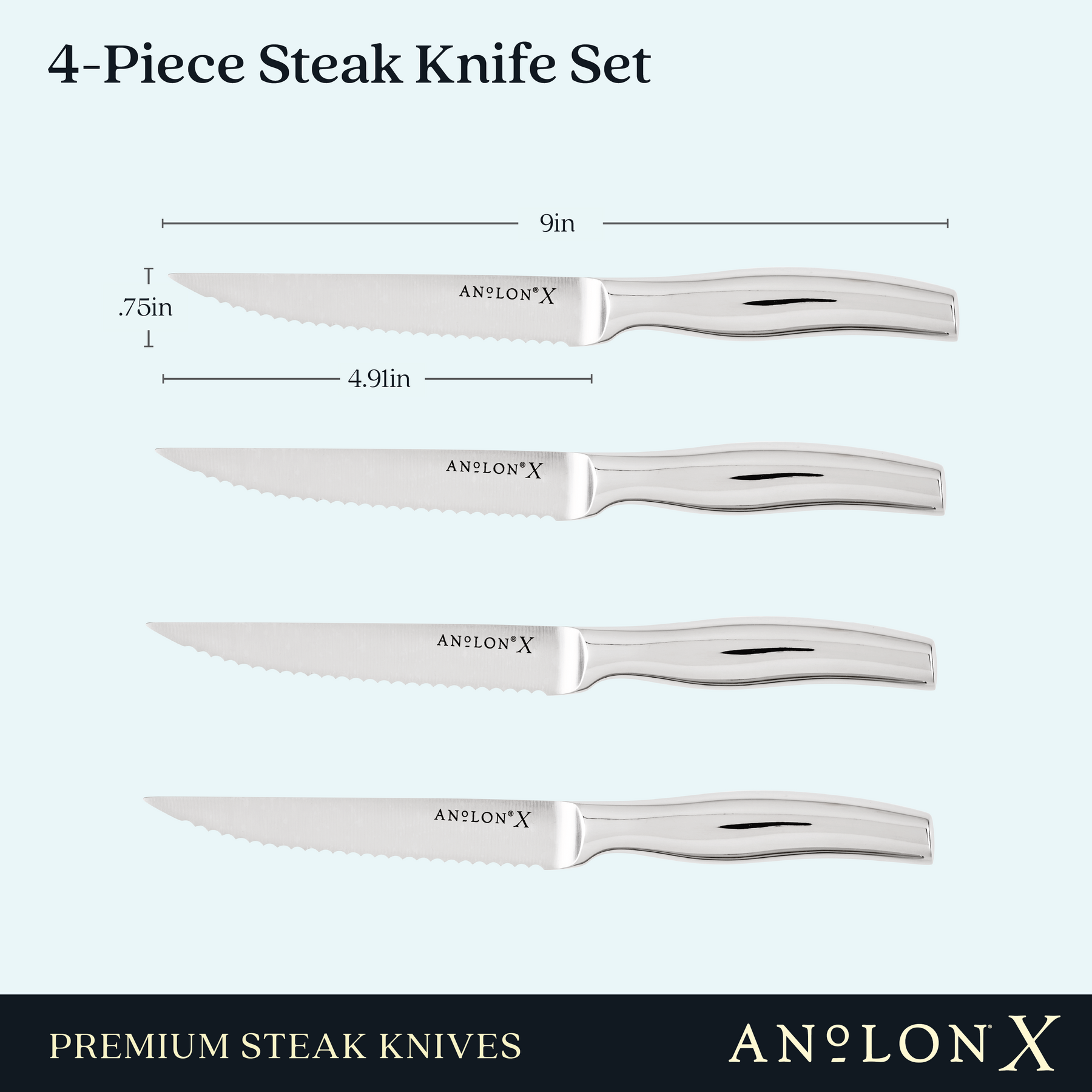 4-Piece Stainless Steel Steak Knife Set – Anolon