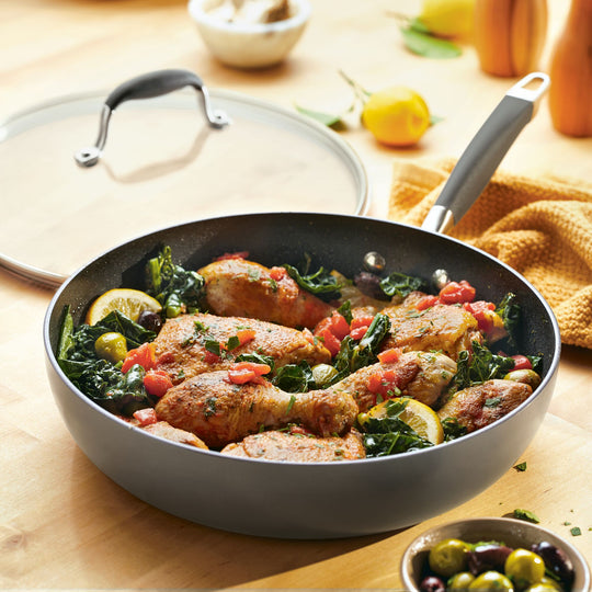 12-Inch Deep Nonstick Frying Pan with Lid – Anolon